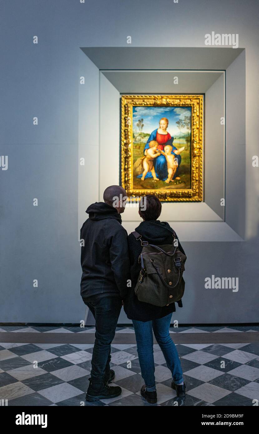 Florence, Italy - February 15, 2019: The Uffizi Gallery, visitors ...