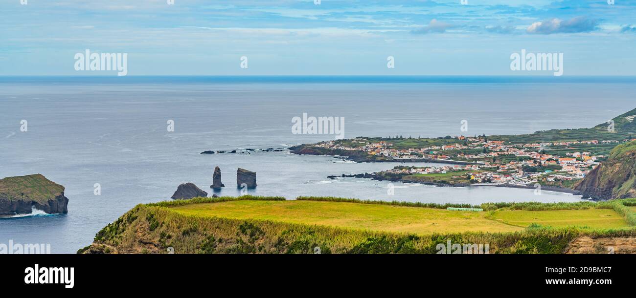 Beautiful coastal panorama view and Atlantic ocean, Mosteiros, Sao ...
