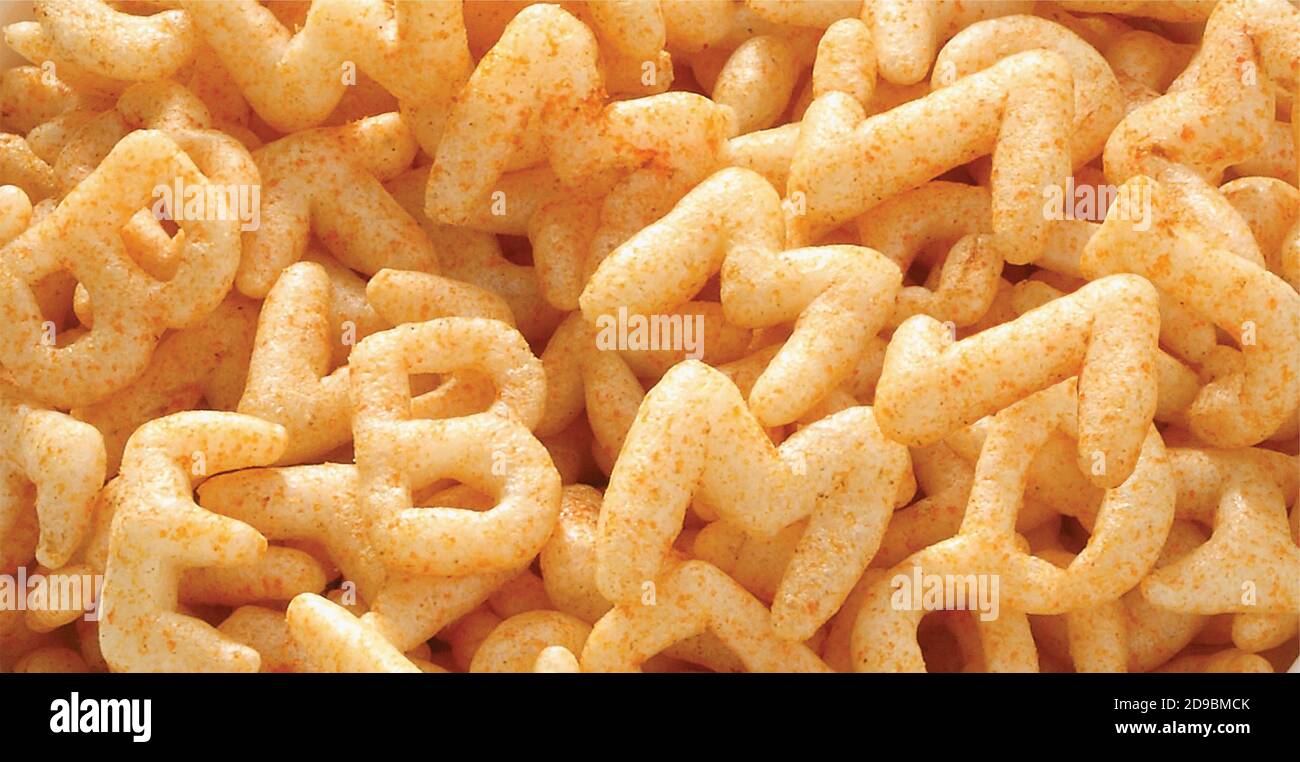 Fried and Spicy ABCD, Alphabet Snacks or Fryums (Snacks Pellets) served ...
