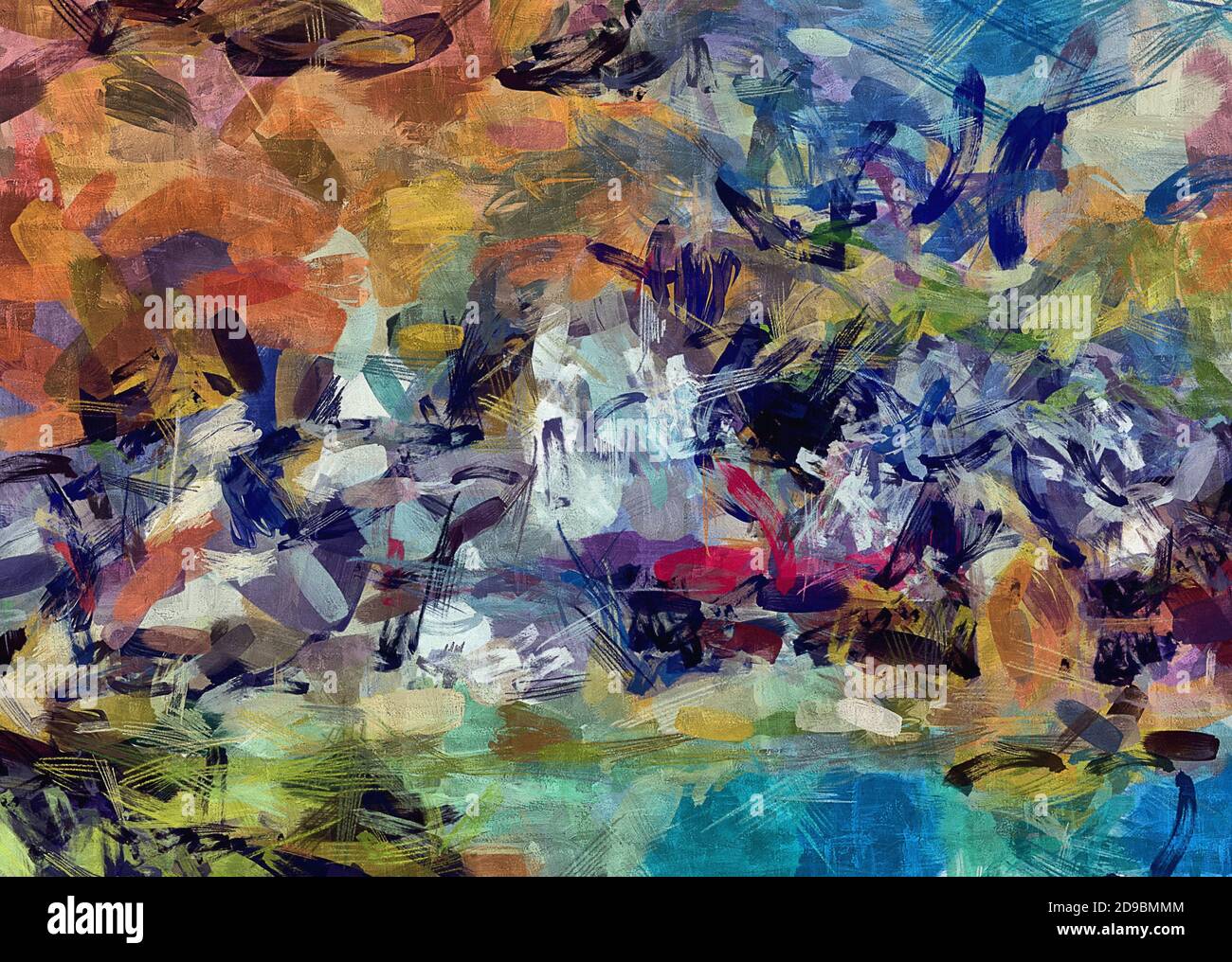 Texture of strokes of colored paint, blurred spots with brushes of ...