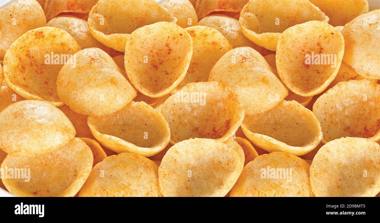 Fried and Spicy Moon Cup, Vatka, Katori, Moon Chips, Snacks or Fryums ...