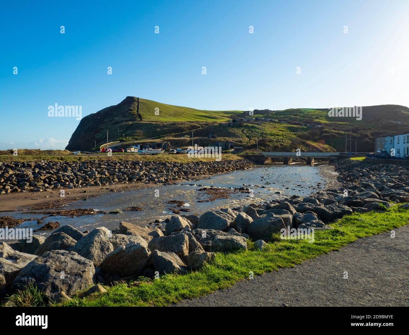 The river bridge gives access to the road over the cliffs to Loftus and ...