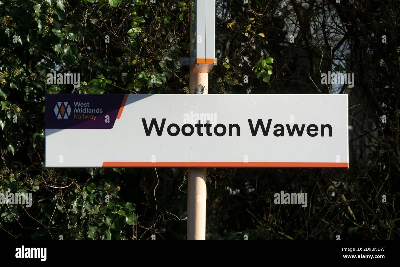 Wootton Wawen railway station sign, Warwickshire, England, UK Stock ...