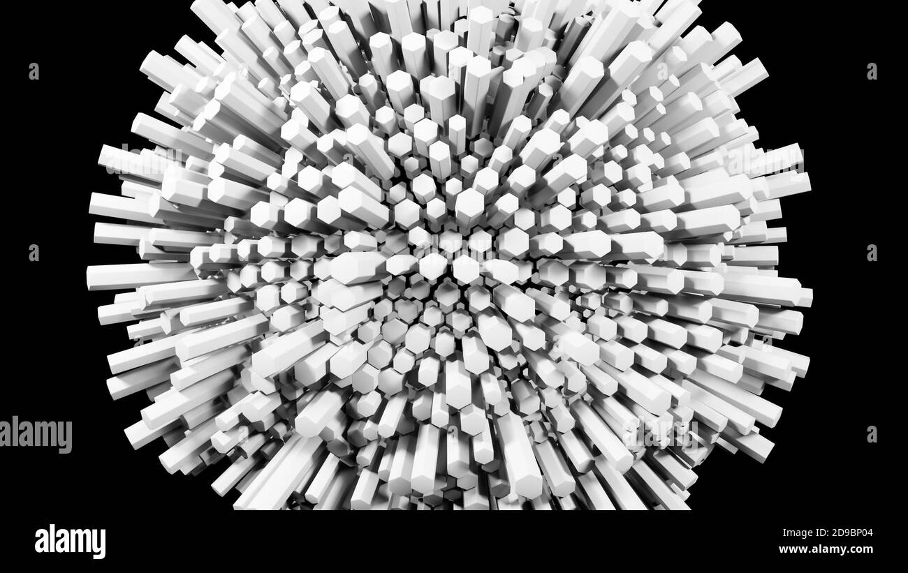 Hexagonal pillars Black and White Stock Photos & Images - Alamy