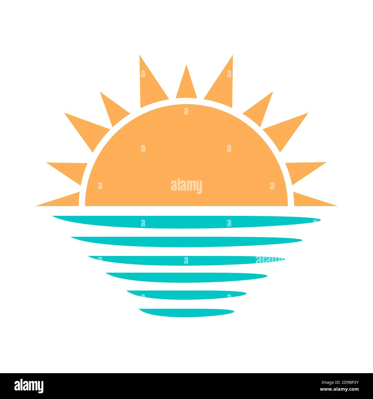 Sun and sea symbol. Vector illustration Stock Vector Image & Art - Alamy
