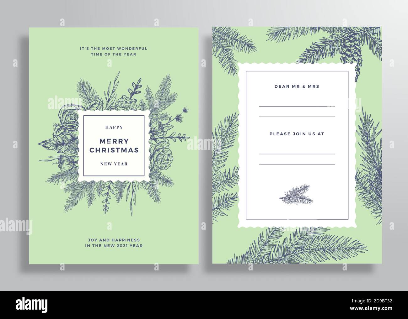 Christmas Abstract Vector Square Frame Greeting Card, Poster or ...