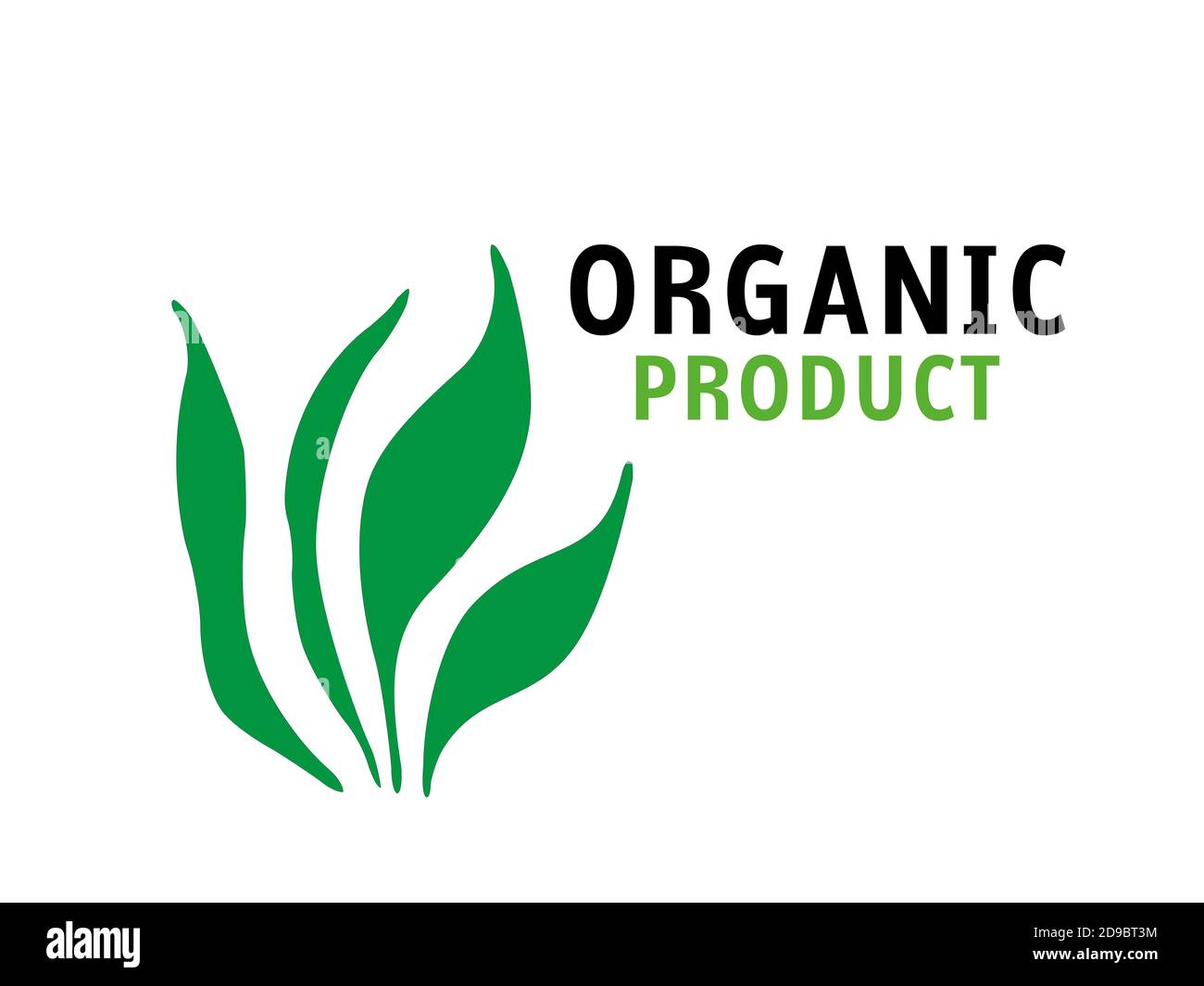 Organic Product Graphic Vector Logo with Plant Stock Photo - Alamy