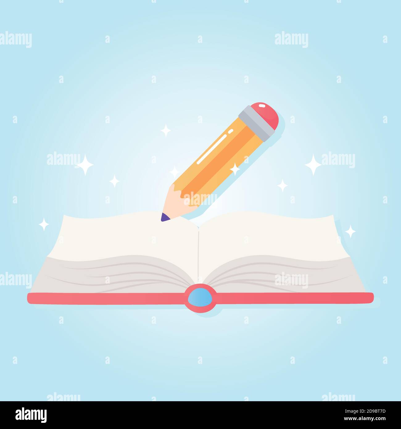 education pencil written notebook school elementary cartoon icon vector ...