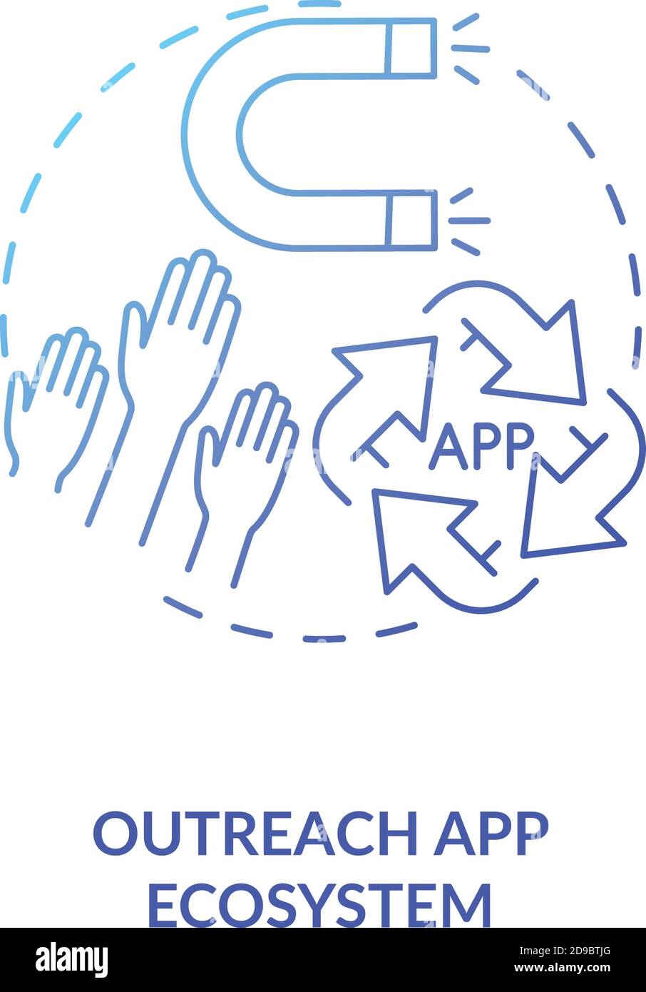 Outreach app ecosystem concept icon Stock Vector Image & Art - Alamy