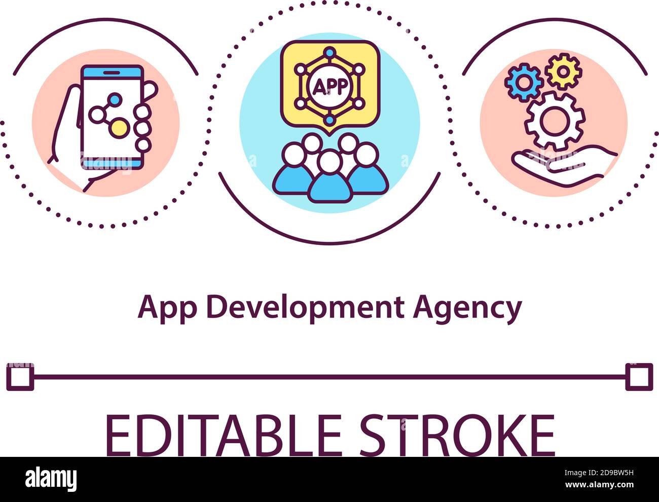 App development agency concept icon Stock Vector Image & Art - Alamy
