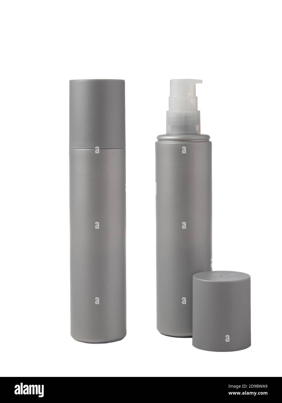 Spray with grey jar isolated on white background Stock Photo - Alamy