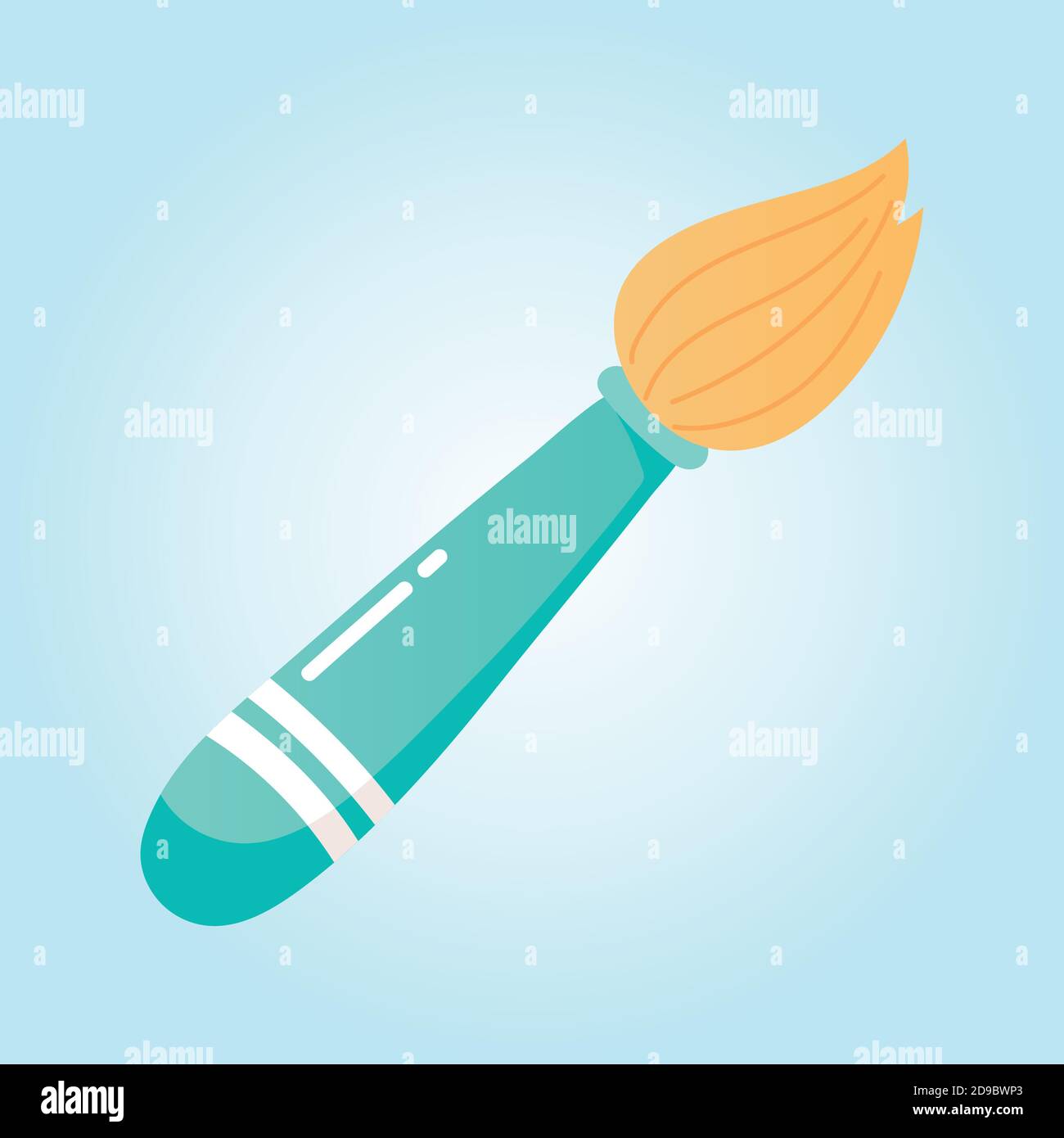education paint brush color school elementary cartoon icon vector ...