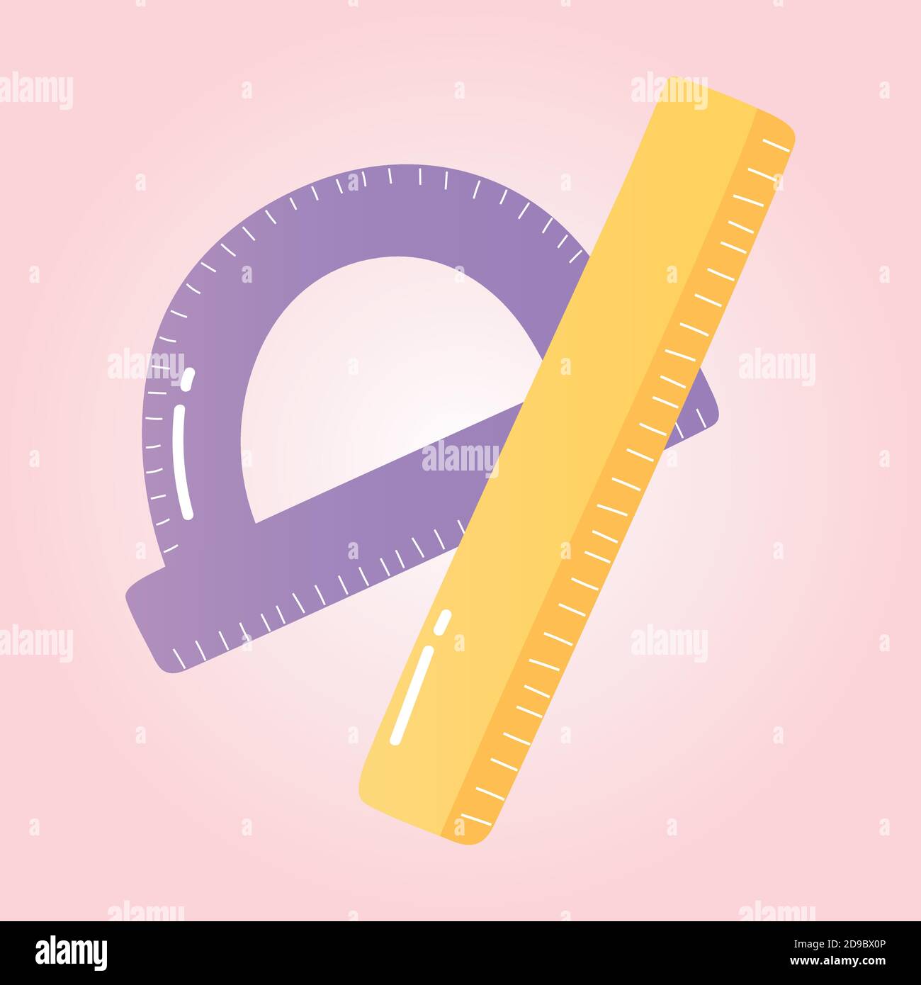 education ruler and protactor school elementary cartoon icon vector ...