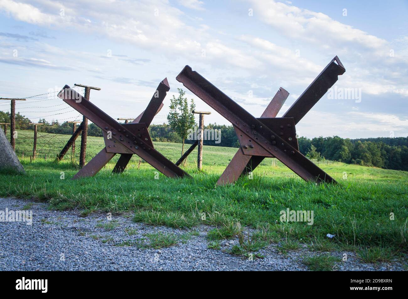 The Iron Curtain monument, presenting the single preserved section of ...