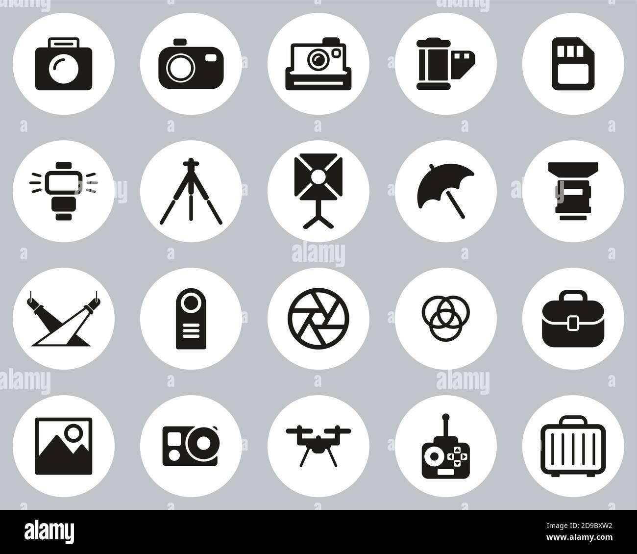 Photo studio icons circle hi-res stock photography and images - Alamy