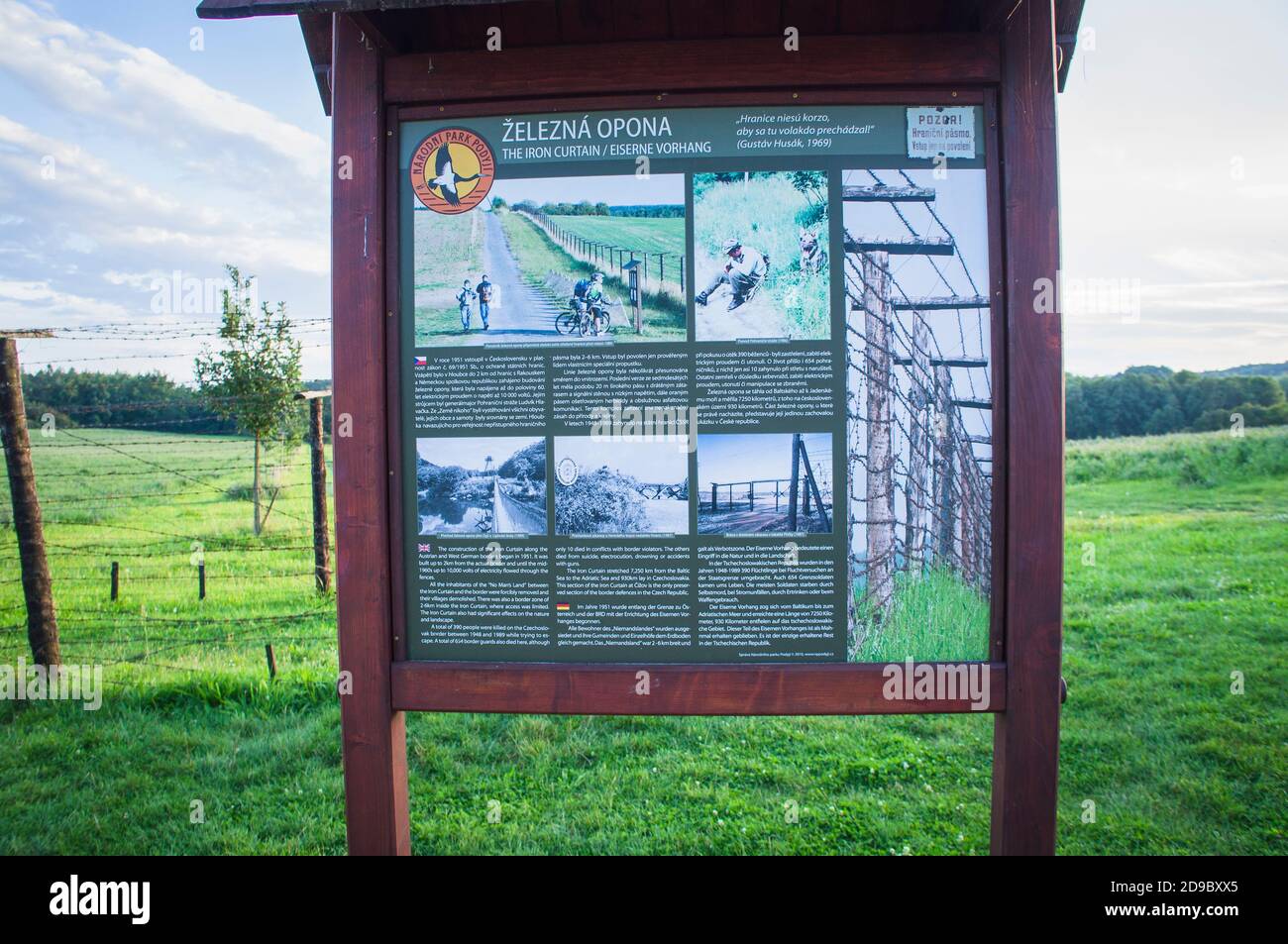 The Iron Curtain monument, presenting the single preserved section of ...