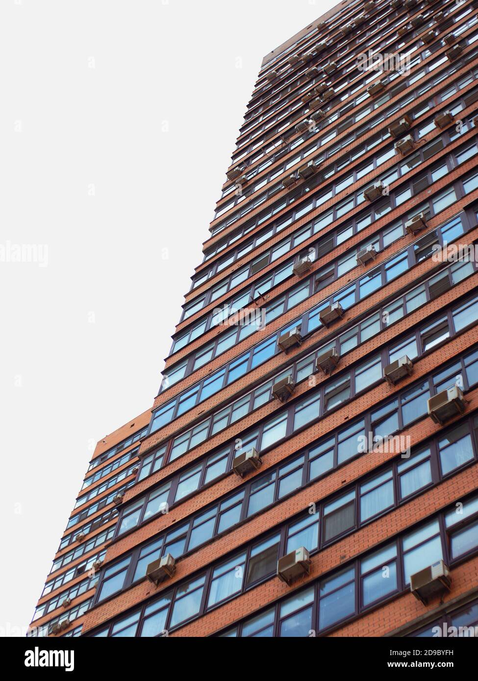 large multi-storey house of red brick. ready background for design and ...