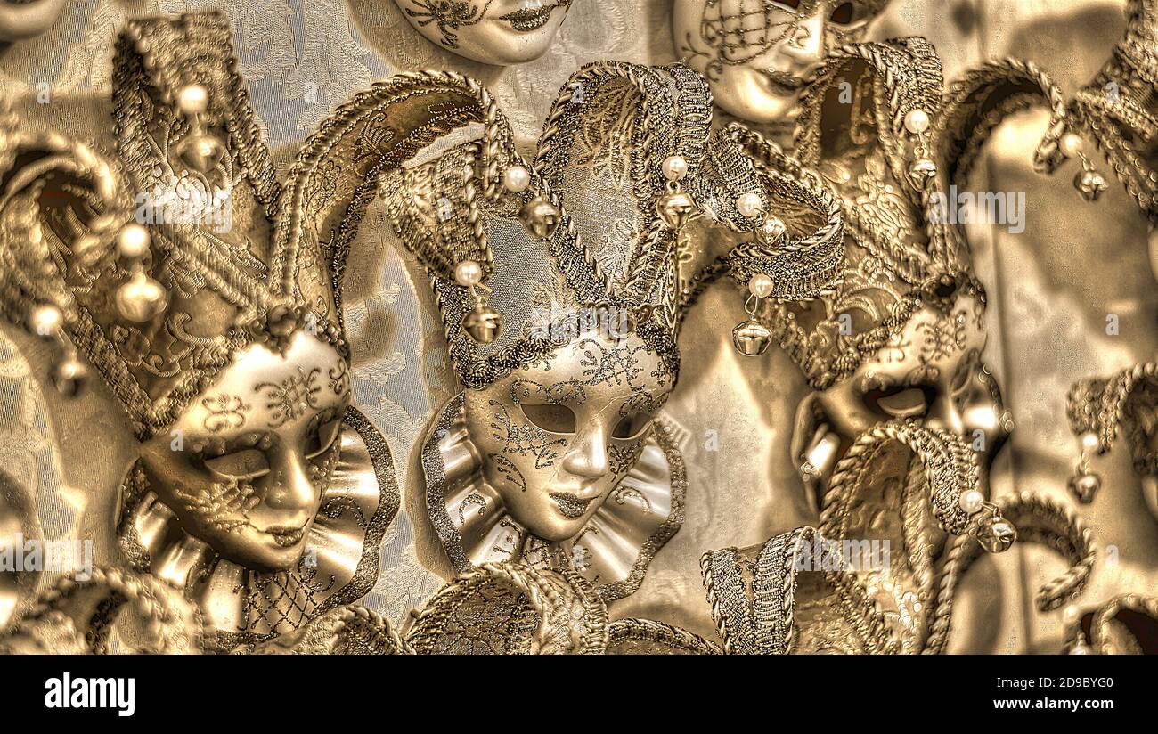 creepy masks for carnival Stock Photo - Alamy