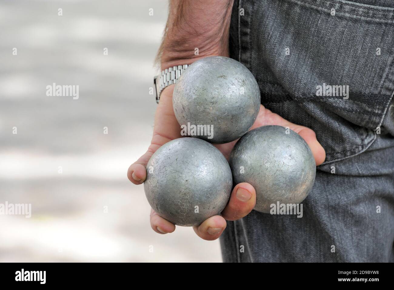 Playing jeu de boules in France, Europe Stock Photo - Alamy