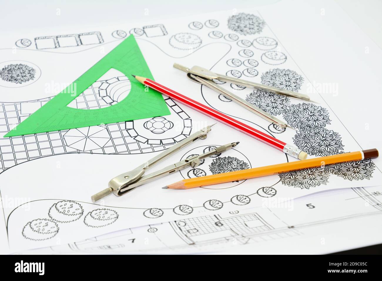 Working at landscape project management and planning a landscape design ...