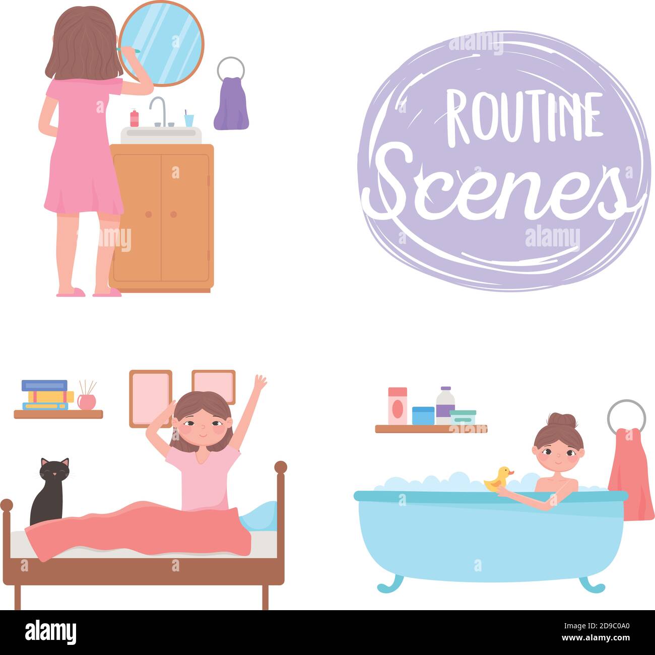 Daily Routine Cut Out Stock Images & Pictures - Alamy
