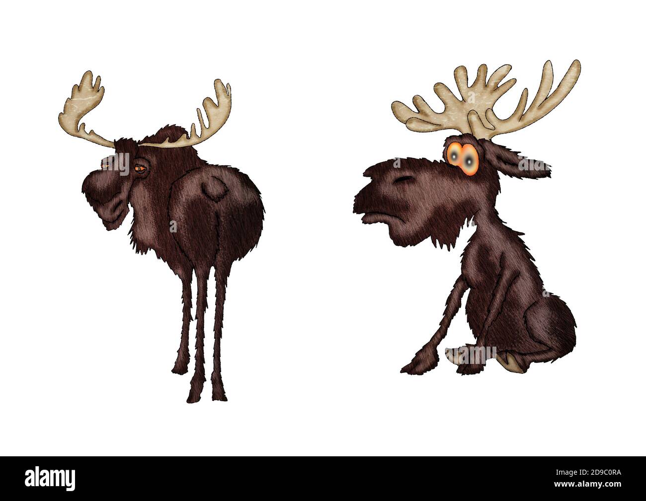 Brown elk cartoon hi-res stock photography and images - Alamy