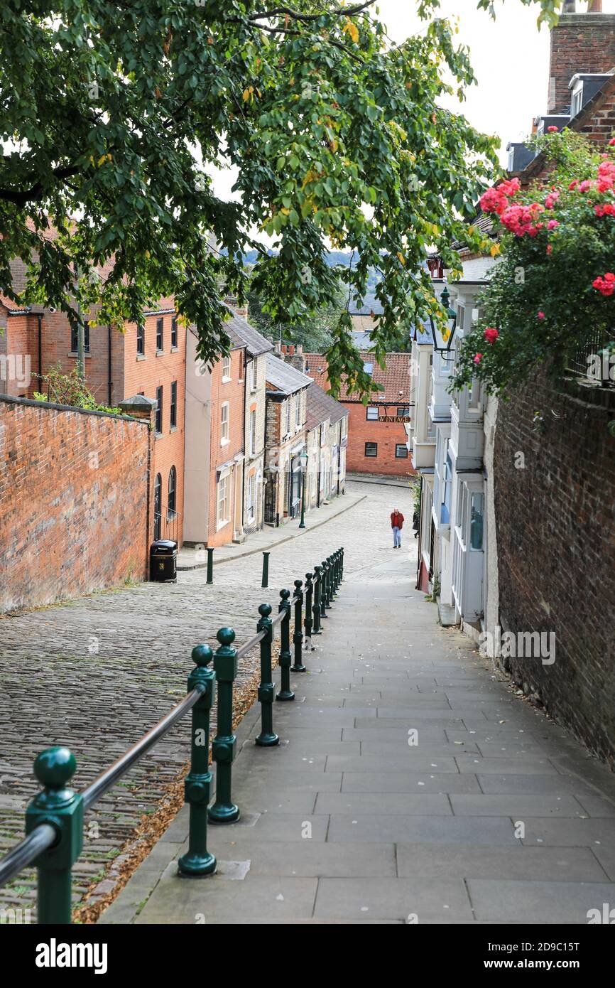 Steep Hill, City of Lincoln, Lincolnshire, England, UK Stock Photo - Alamy