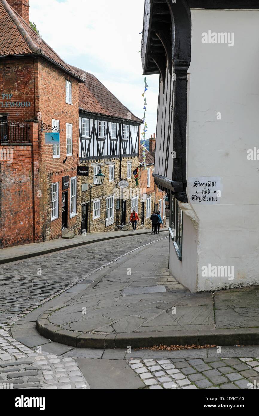 Steep Hill, City of Lincoln, Lincolnshire, England, UK Stock Photo - Alamy