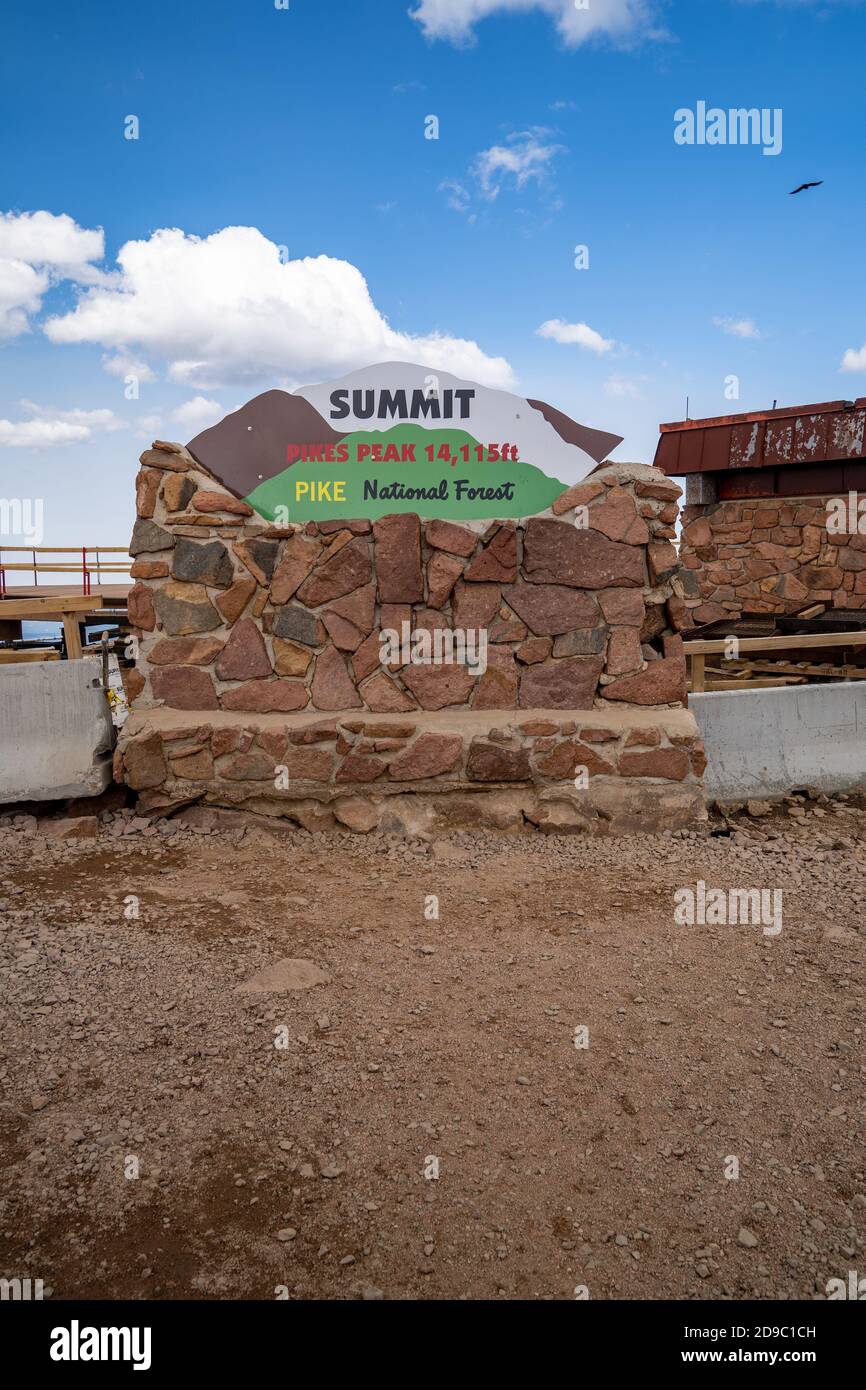 Colorado, USA - September 15, 2020: Sign for the Pikes Peak National ...