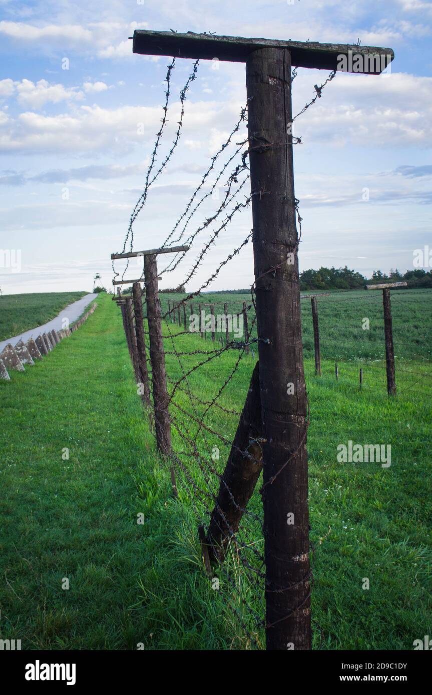 The Iron Curtain monument, presenting the single preserved section of ...