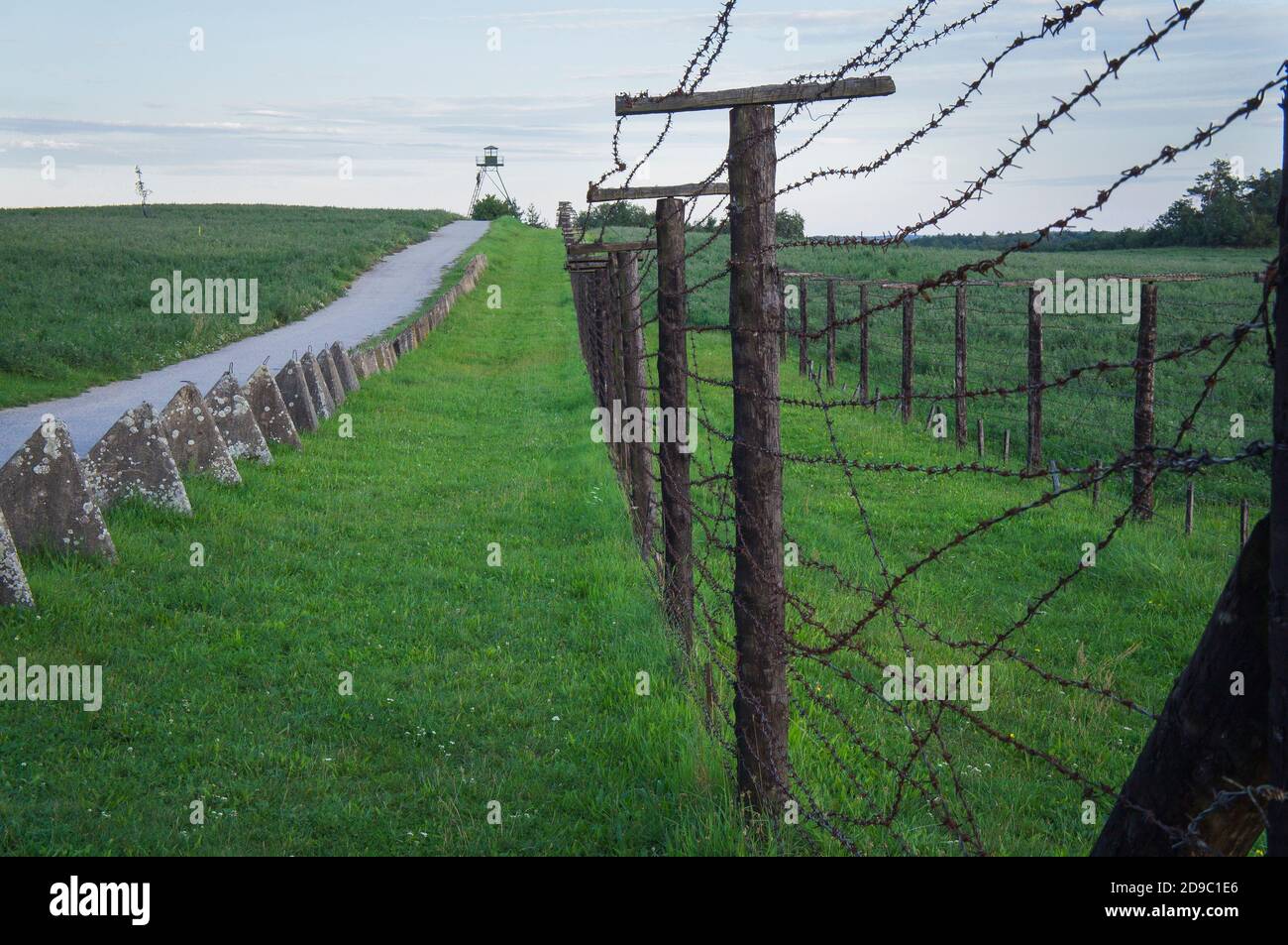 The Iron Curtain monument, presenting the single preserved section of ...