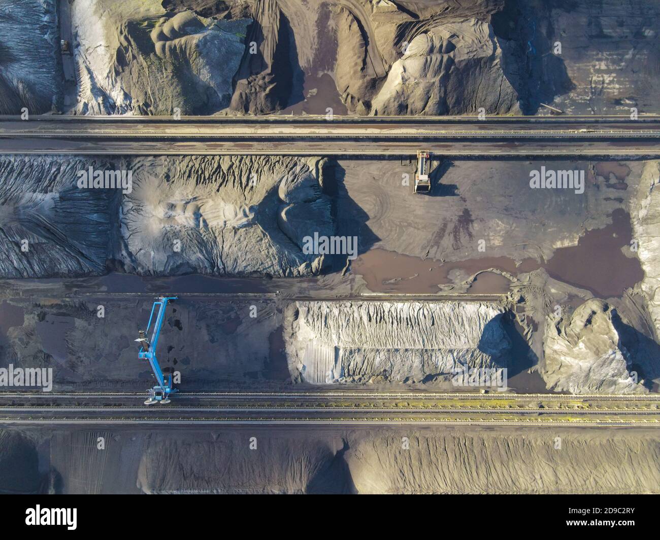 Coal storage place energy consumption piles of black coal Stock Photo ...