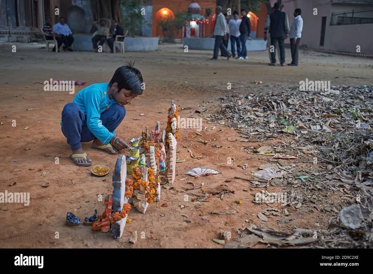 Indian boy in an temple hi-res stock photography and images - Alamy
