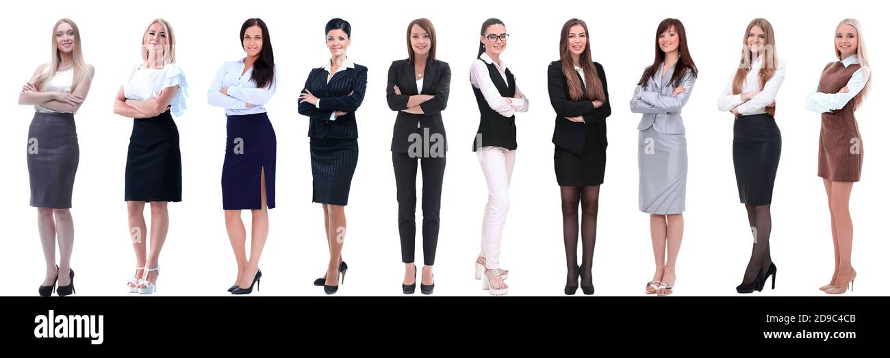 Collection of full-length portraits of young business women Stock Photo ...