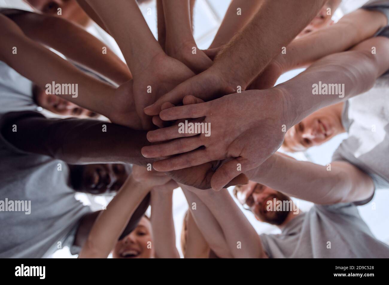 Colleagues talking shaking hands using hi-res stock photography and ...