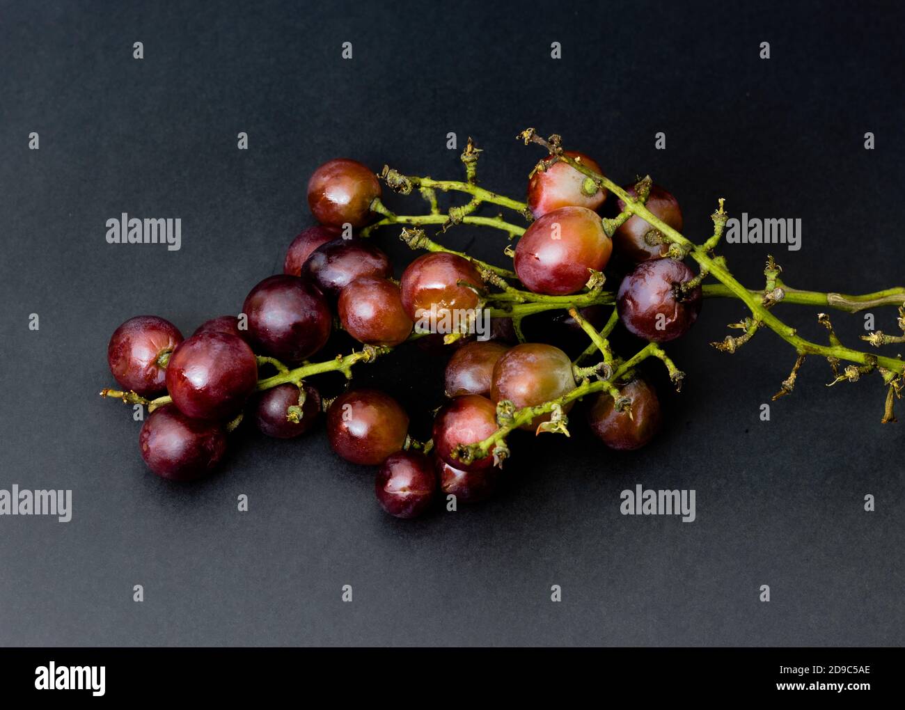 Rotten red grapes isolated on black texture background Stock Photo - Alamy