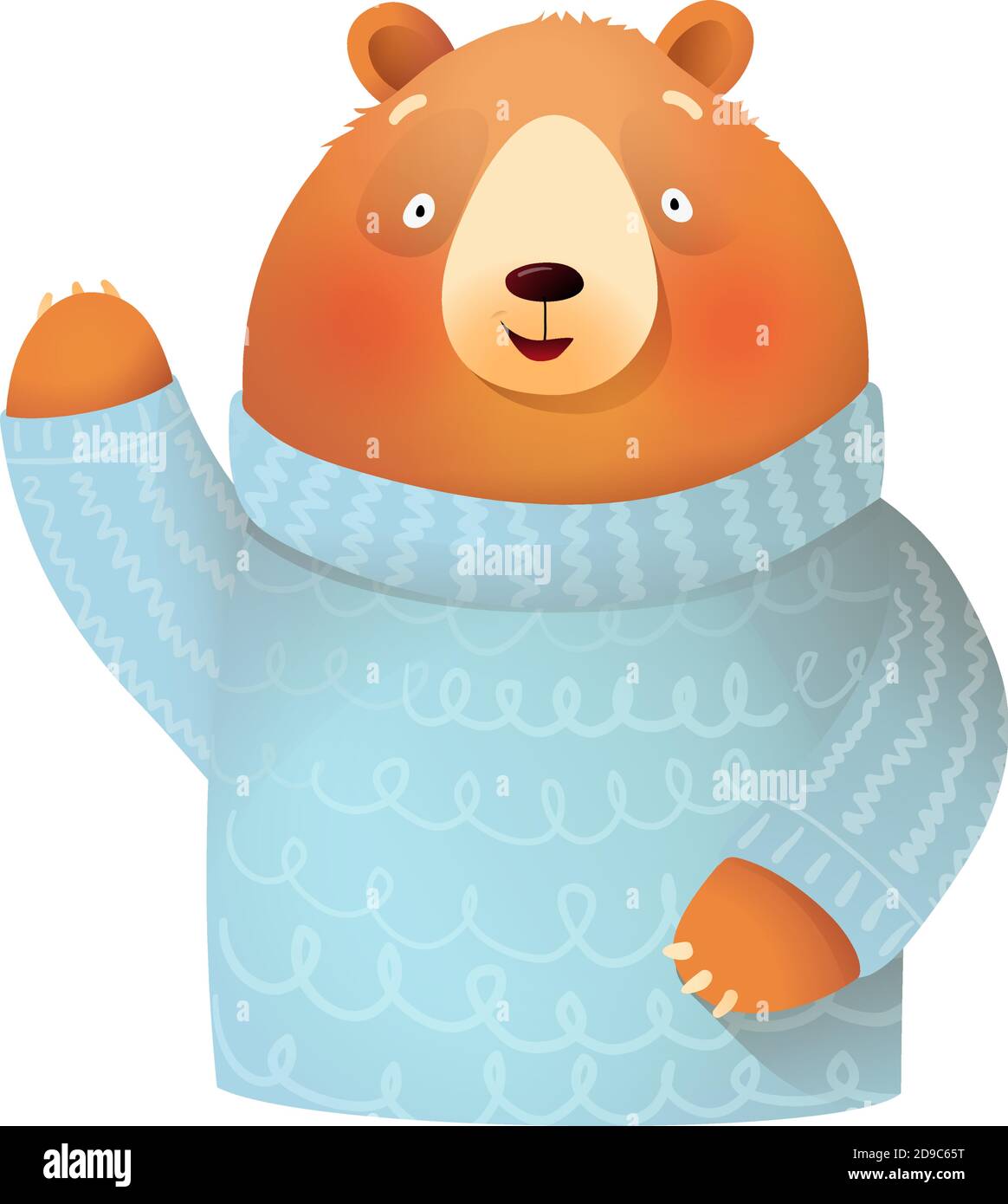 Happy cartoon bear waving smiling hi-res stock photography and images ...