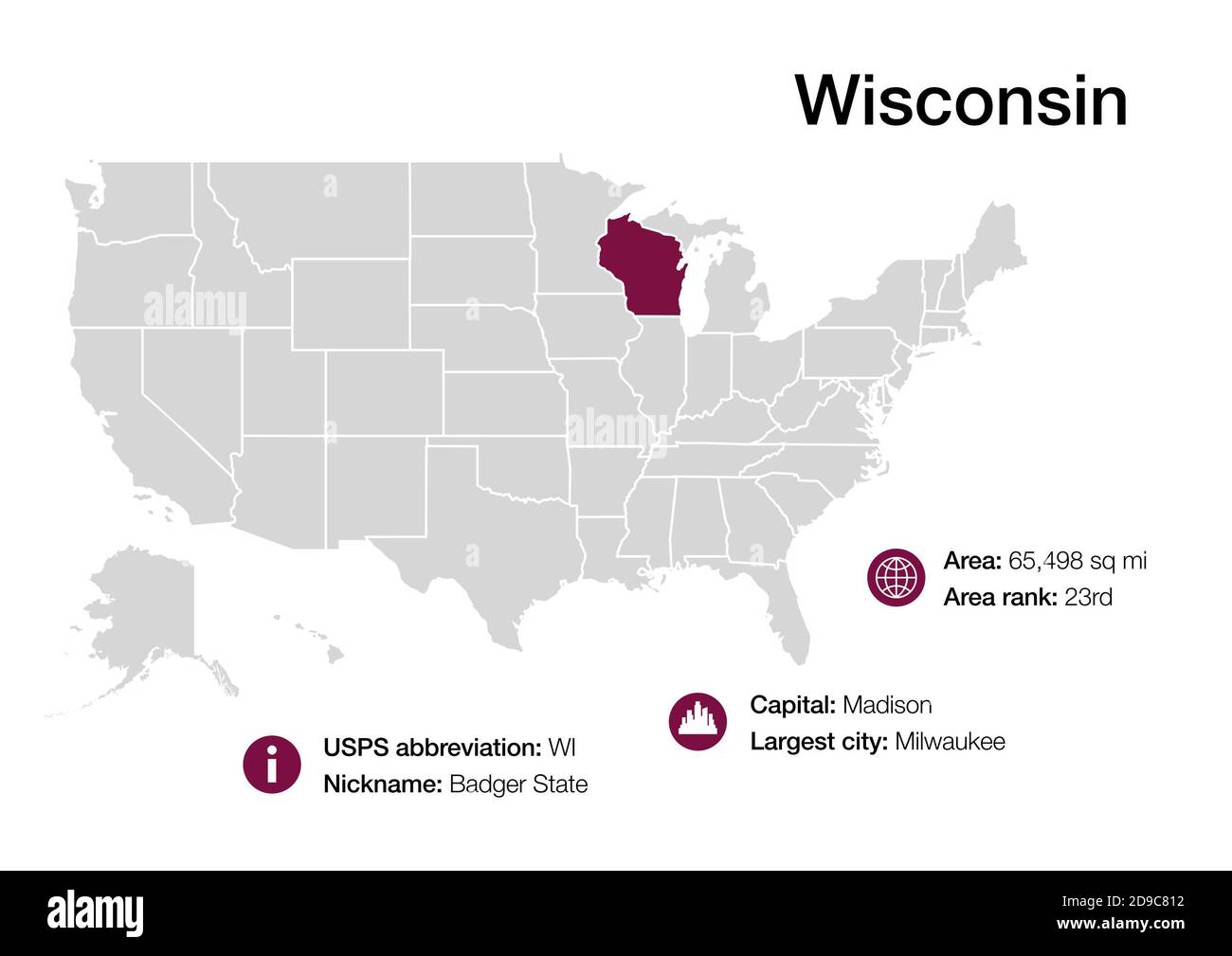 Milwaukee wisconsin state map hi-res stock photography and images - Alamy