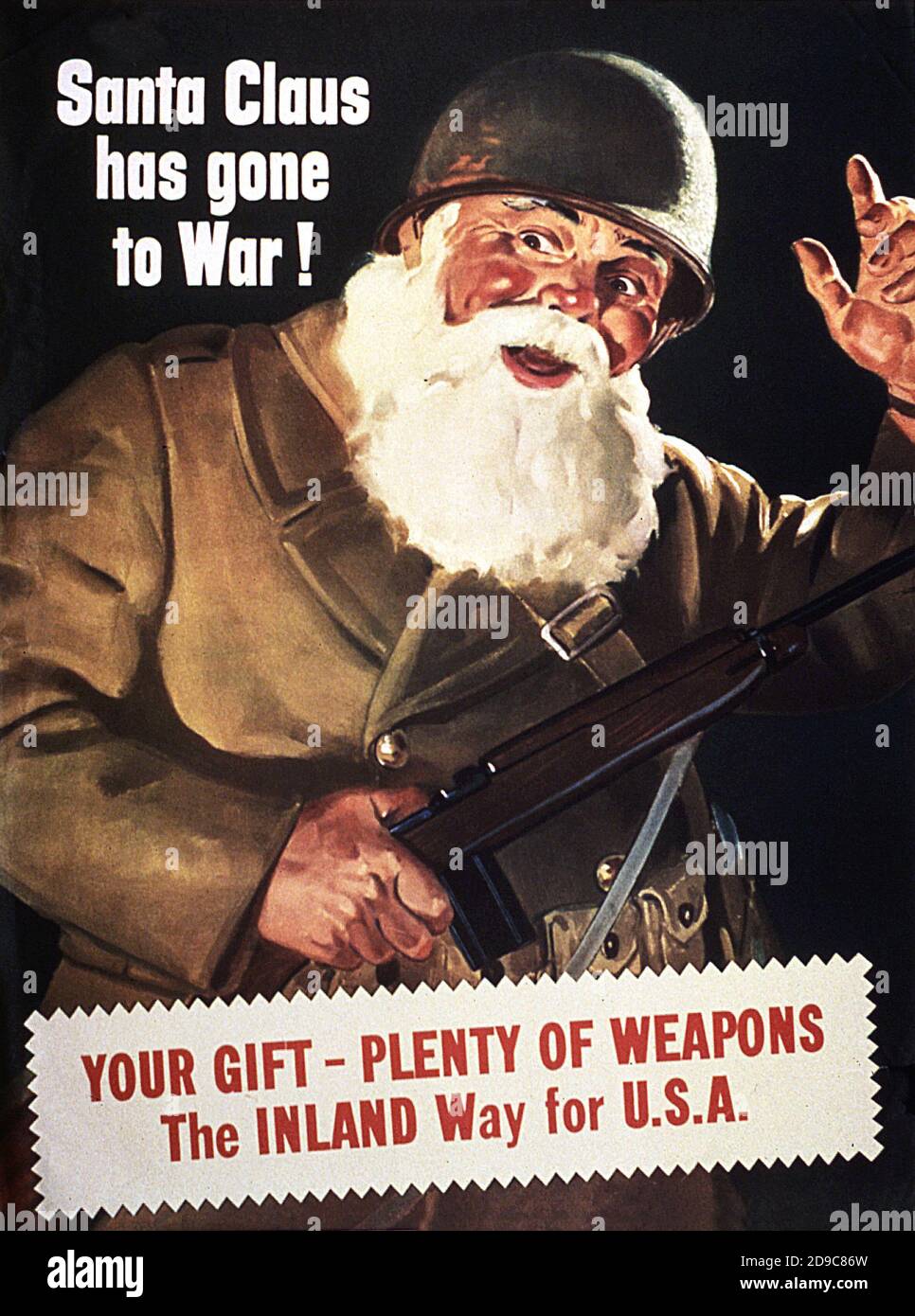 Santa Claus has gone to war. Christmas in a vintage way. US Army Stock ...