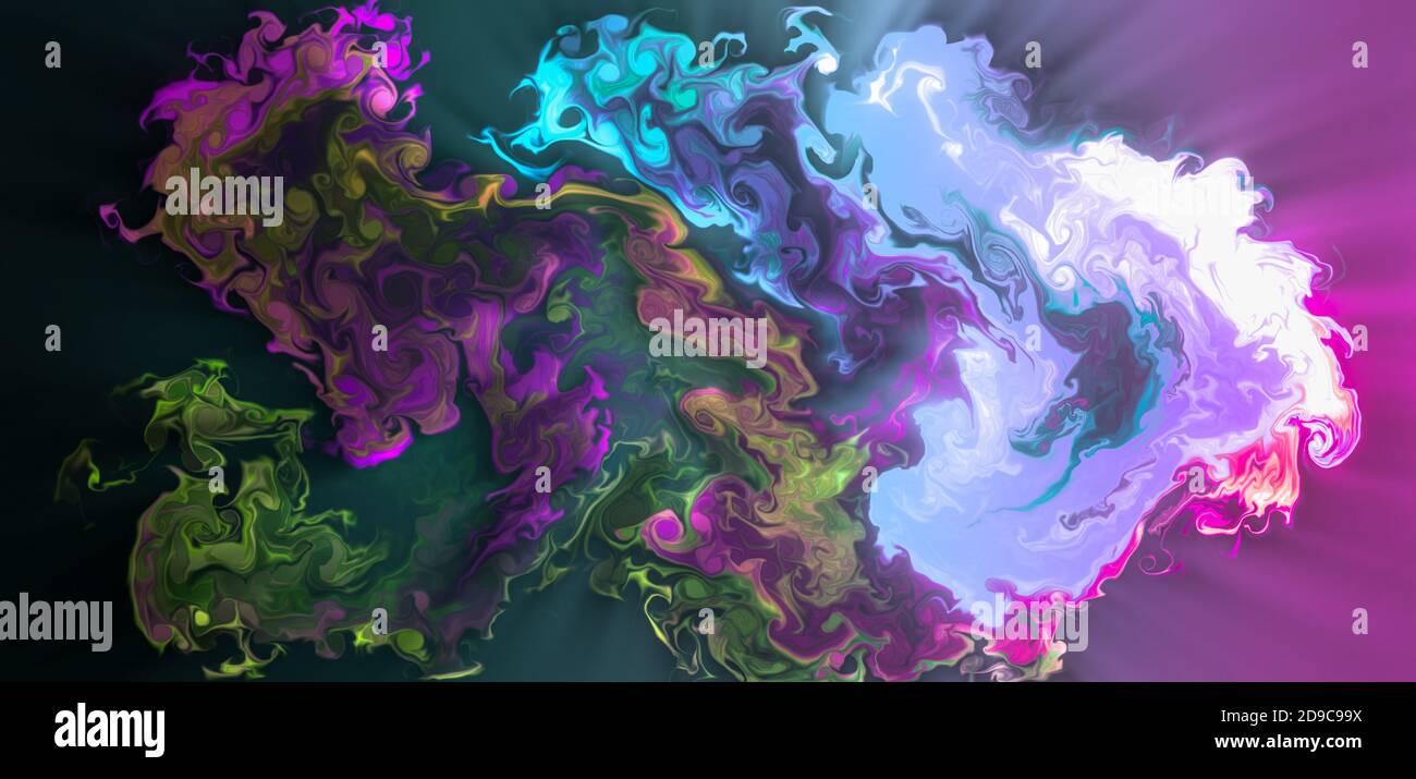 Computer generated artificial rainbow fluid texture Stock Photo - Alamy