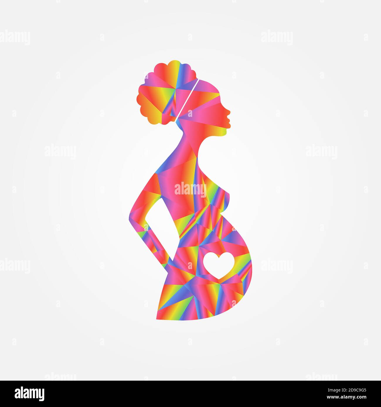 Pregnant African Woman Colored Vector Icon Stock Vector Image And Art Alamy
