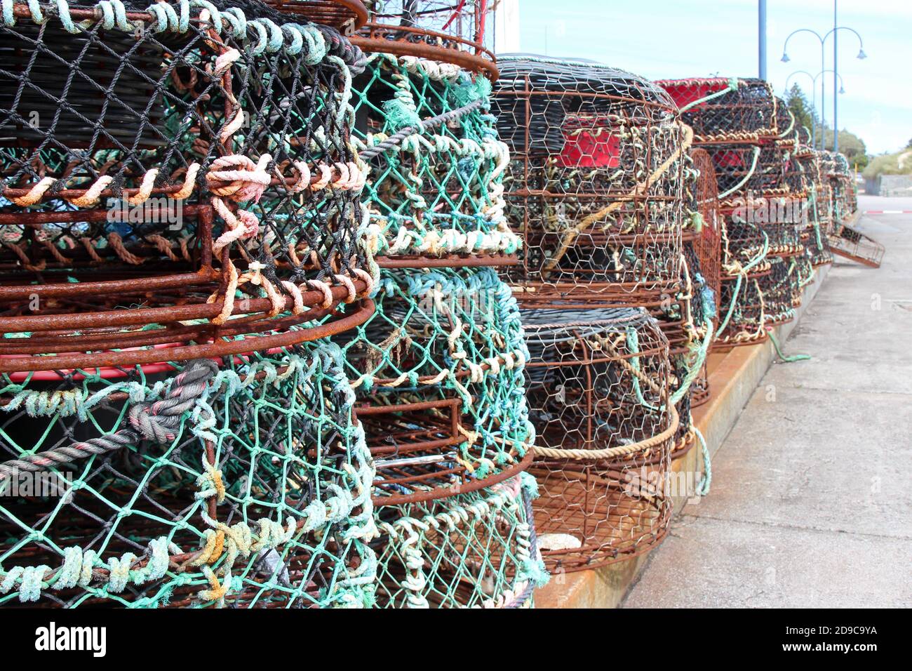 fishing traps at the port of apollo bay along the great ocean road ...