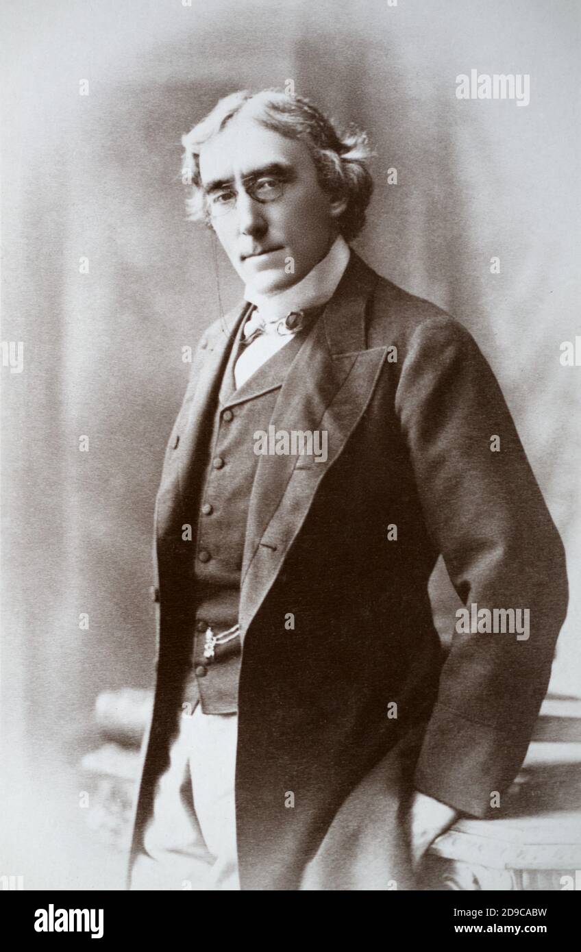 The notable Edwardian actor Sir Henry Irving (1838 - 1905) posed ...