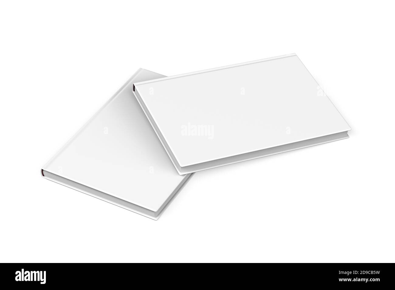 Thin book mockup on white background - two thin books lie on top of ...