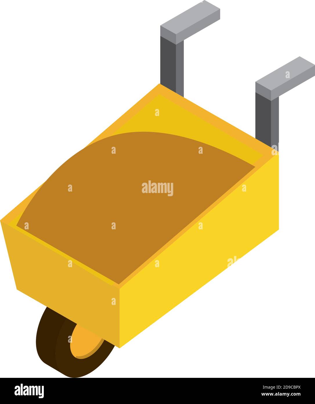 construction wheelbarrow equipment tool isometric vector illustration ...