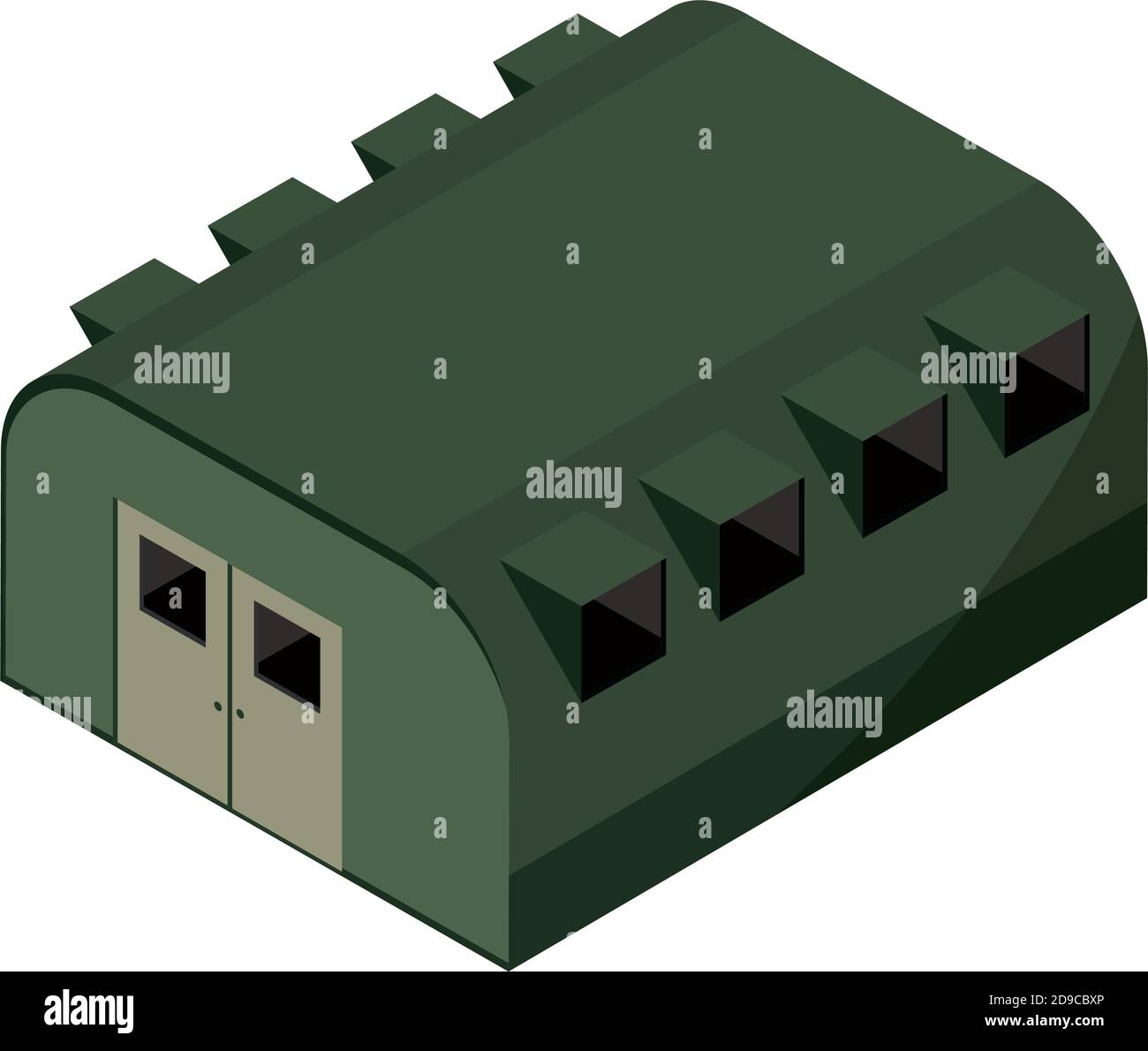 military barracks base camp isometric icon vector illustration Stock ...