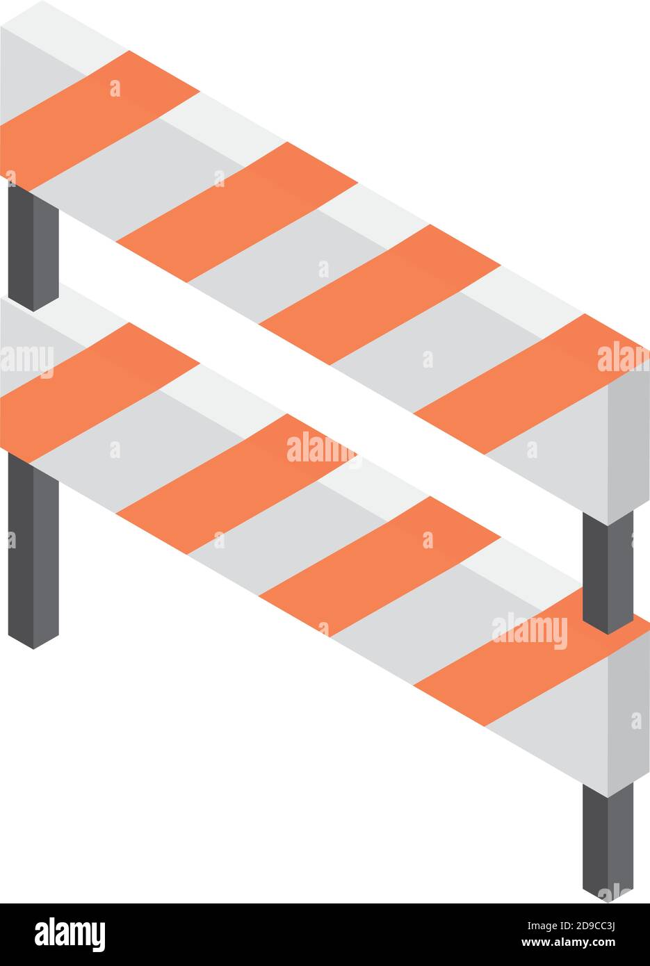 construction barricade protection isometric icon vector illustration ...