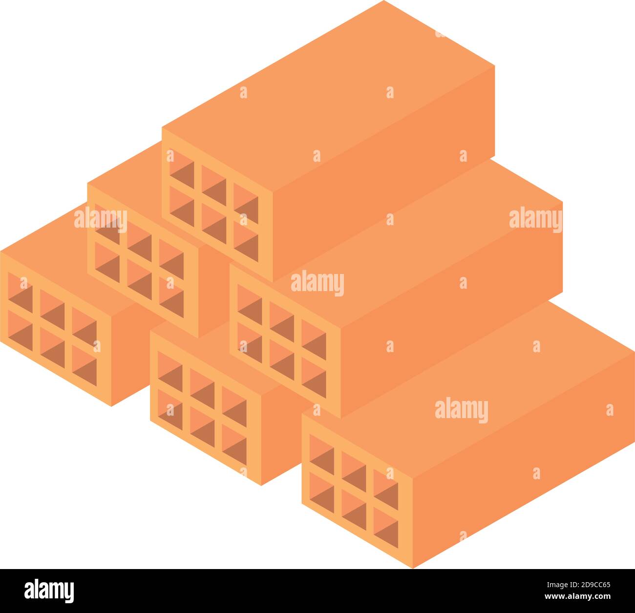 construction bricks building pile isometric vector illustration Stock ...