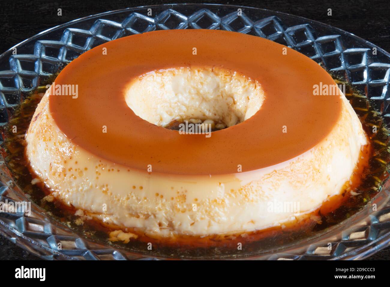 Delicious condensed milk pudding. Brazilian dessert Stock Photo - Alamy