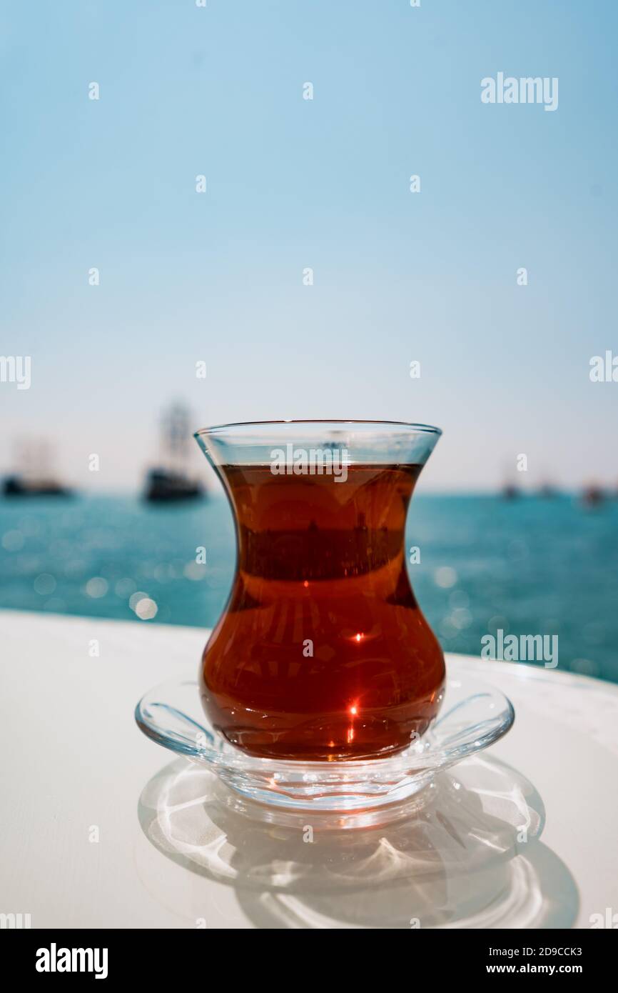 Fresh Tea in a beautiful location with sea views Stock Photo - Alamy